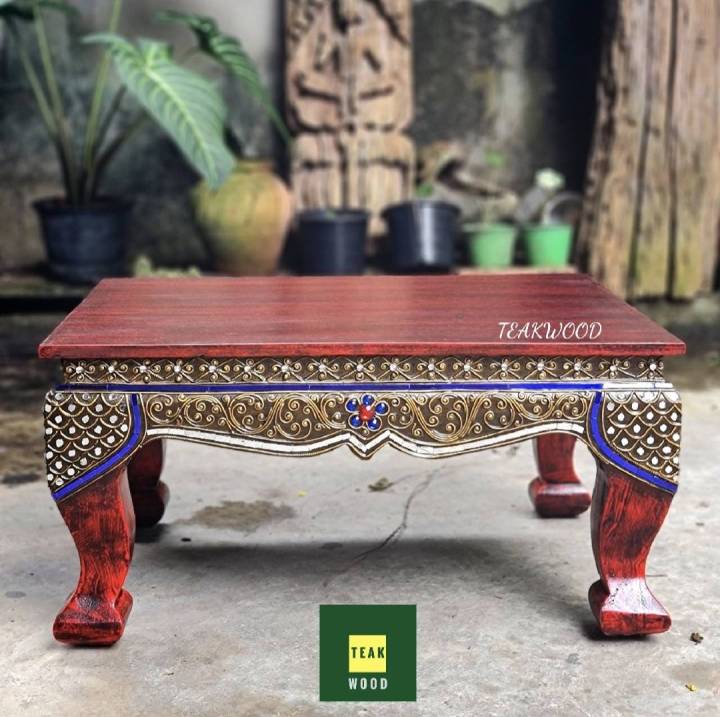 Wood Table Altar Worship Buddha Stand ฐานวางพระ เดินเส้น ฐานบูชา โต๊ะ ...