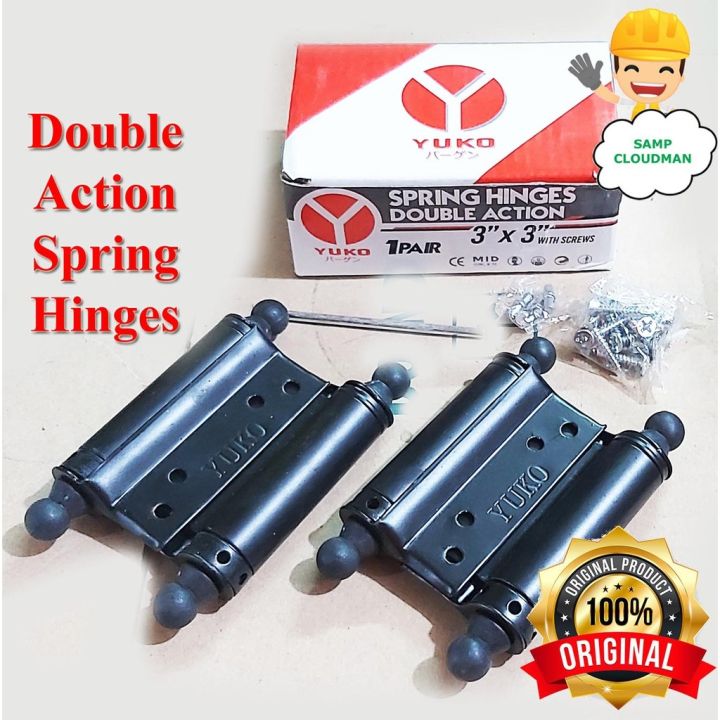 DOOR HARDWARE Double Action Spring Hinges 3 x 3 Swing Hinges 1 Pair (2 ...