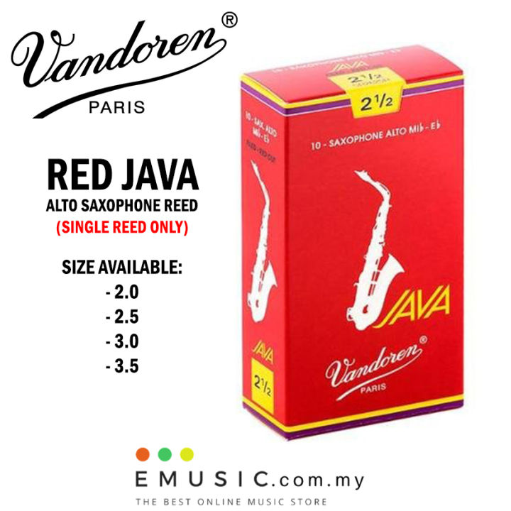 Vandoren Paris Red Java Alto Saxophone Reed 2.0 2.5 3.0 3.5 - Single ...
