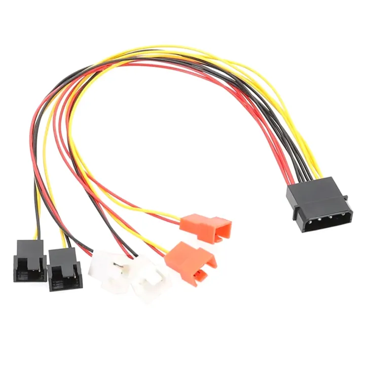 4Pin Molex to 3Pin 12V PC Case Fan Power Adapter Cable 3Pin 4Pin Molex ...