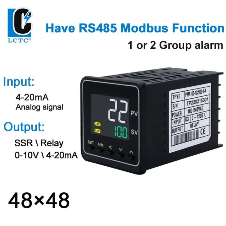 hot 4-20mA Input SSR/Relay/4-20mA Output 48x48mm, 50 Segments Programmable Ramp Soak LCD ...