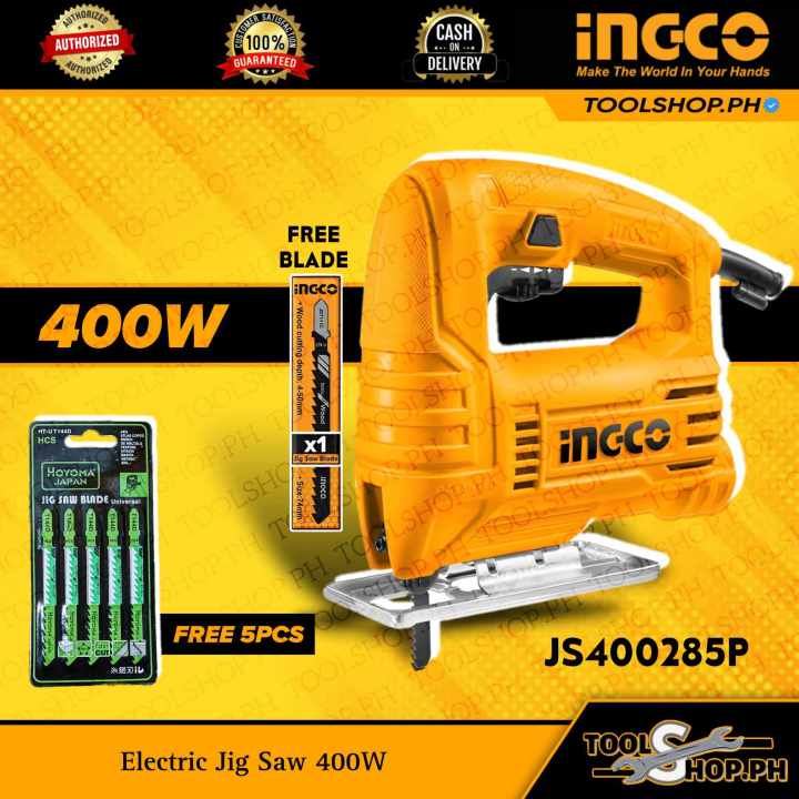 INGCO Original Electric Jigsaw Jig Saw 400W (JS400285P) w/ FREE 5pcs ...