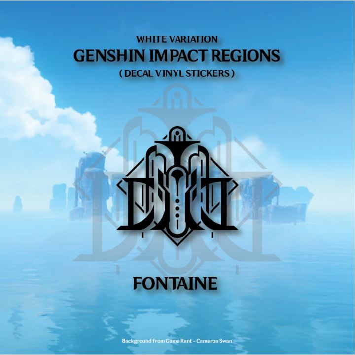 Genshin Impact Region - Decal Stickers Waterproof - Black Variation ...