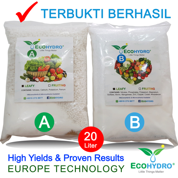 ORIGINAL! 20 Liters / 2Kg Baja AB Sayur Daun dan Buah* Fertigasi ...