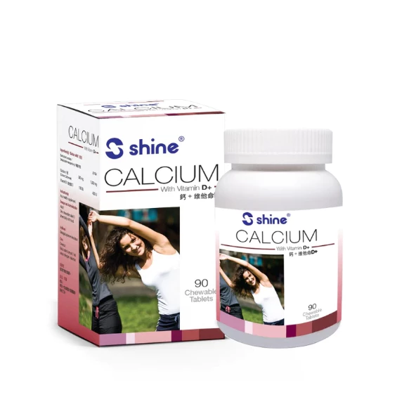 Shine Calcium with Vitamin D+ Chewable Tablet - Malt Flavour (90's ...