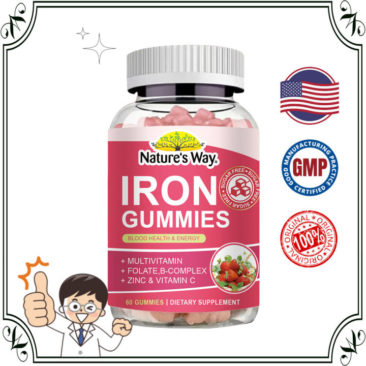 Nature's Way Iron Gummies - 60ct, 18mg Iron + Vitamins, Energy & Immune ...