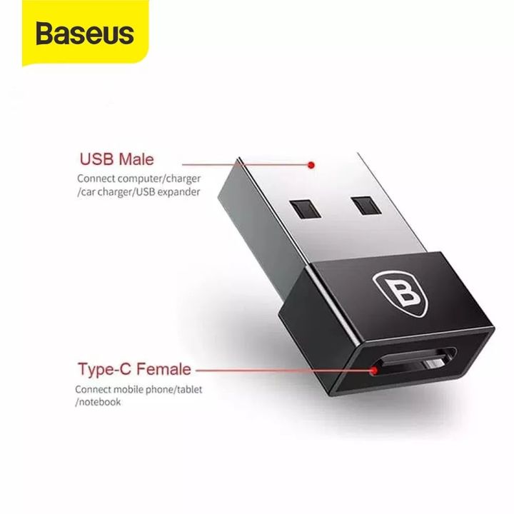 Baseus Mini Type C Female to USB A Male Adapter Converter | Lazada ...