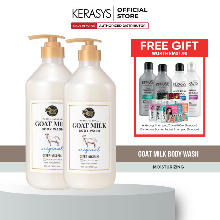 Showermate Goat Milk Body Wash - Ori/Manuka/Strawberry (2 x 800ml ...