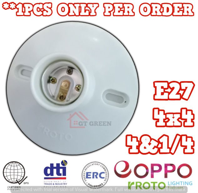 1pcs Ceiling Receptacle Light Bulb Socket 3x3 4x4 E27 5a 250v
