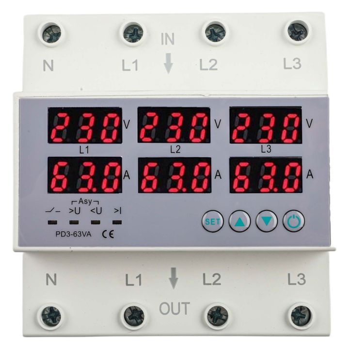 【KAHUES】 Digital 3 Phase Over Under Voltage Current Limiter Relay for ...