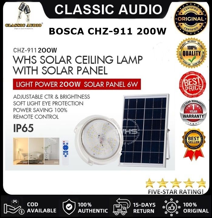 WHS Solar Ceiling Lamp CHZ-911 200W Remote control Adjustable color ...