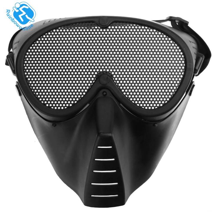 Impact Resistant Cosplay Face Iron Mesh Mask for Adult CS Paintball ...