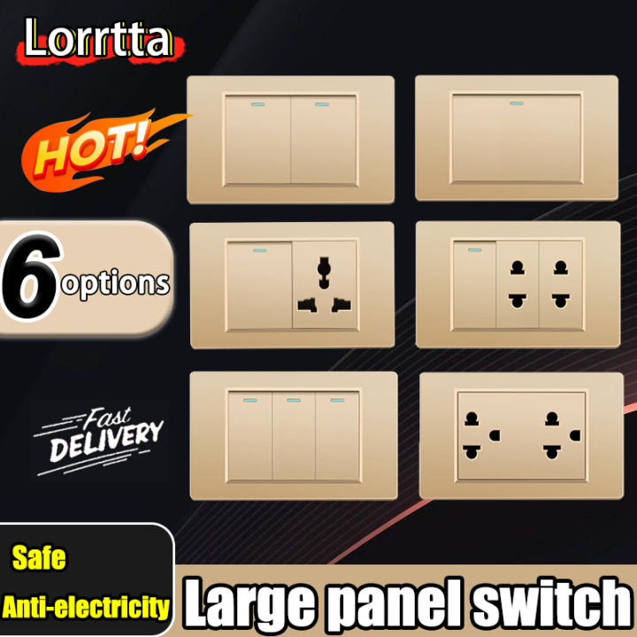 Wall Outlet Socket Wall Switch 6 options Safe and touch-proof Large ...
