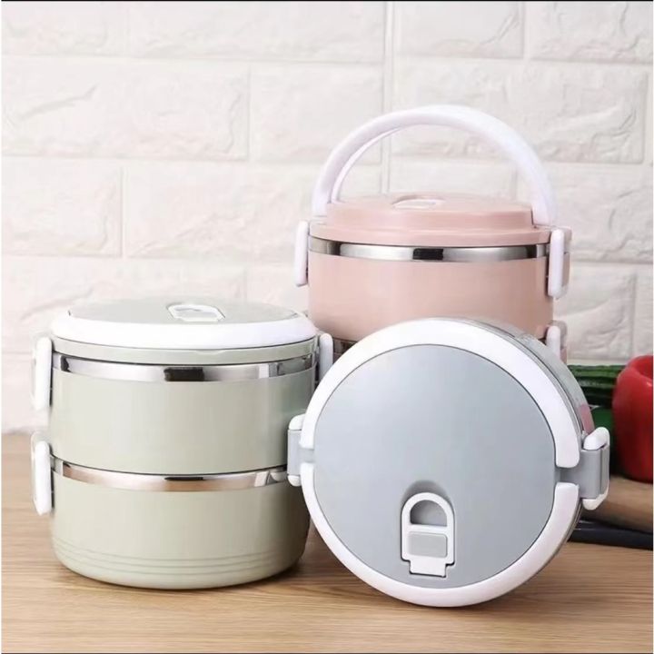 2 Layers Stainless Lunch Box Insulated Bento Lunch Box 1 layer 2 layer ...