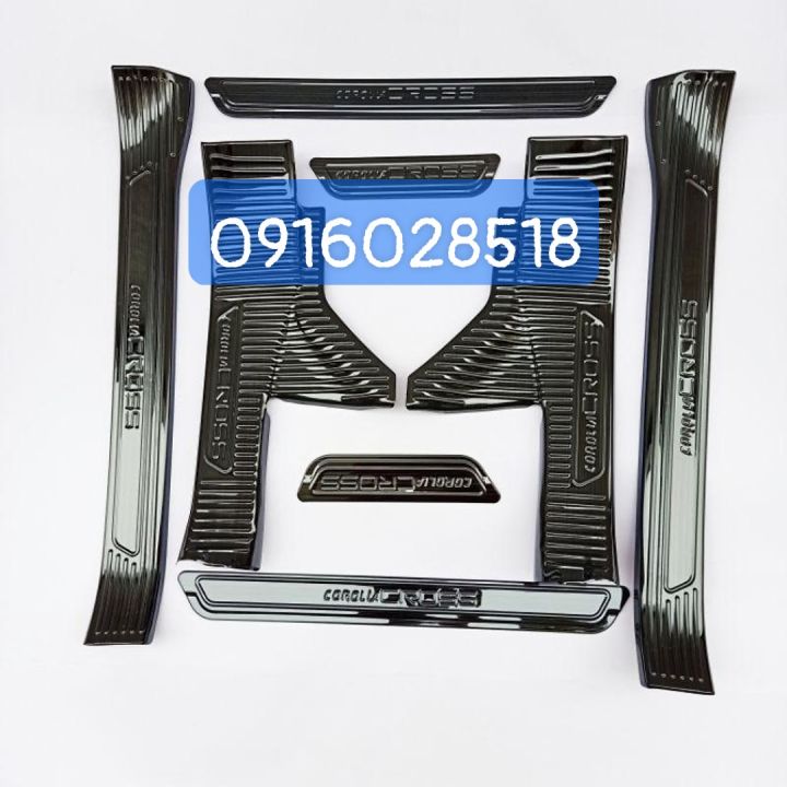 Bộ Ốp bậc cửa, nẹp bước chân xe Toyota Cross 2022 TITAN đen bóng chống ...