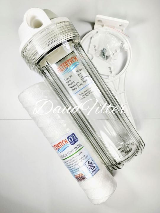 Paket Filter Air Filtertech 10 inch - Housing Clear Drat 3/4 + String ...