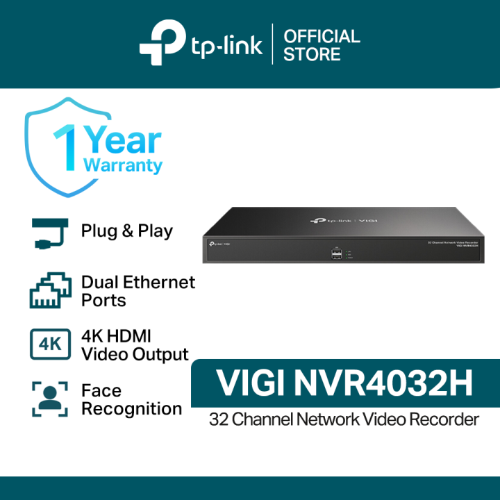 TP-Link VIGI NVR4032H VIGI 32 Channel Plug & Play Network Video Recorder with Two-Way Audio ...