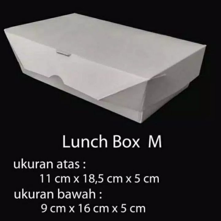 Paper Lunch Box Uk M & L | Box Makan Putih Polos | Harga per 10 pcs ...