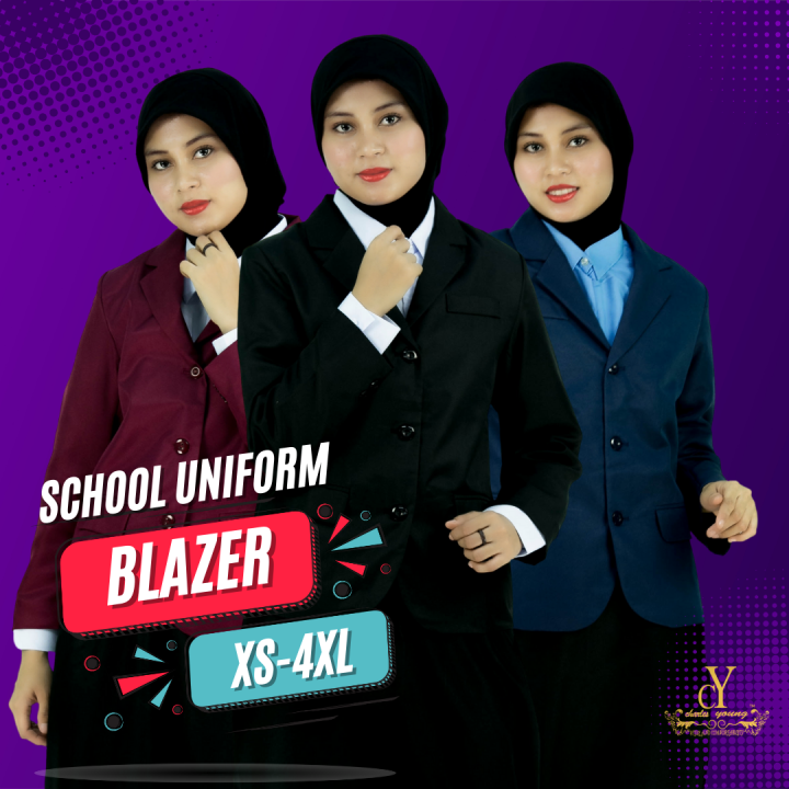 CY BC4 Plus Size Blazer Sekolah Rendah Menengah Long Sleeve / Blazer ...