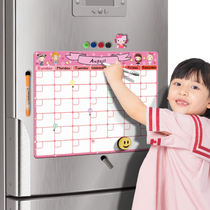 threetrees A3 Magnetic Calendar For Fridge Weekly & Monthly Planner ...