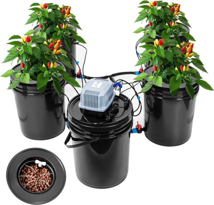 Hydroponics Growing System 5 Gallon DWC Hydroponic Bucket Kit Multi ...