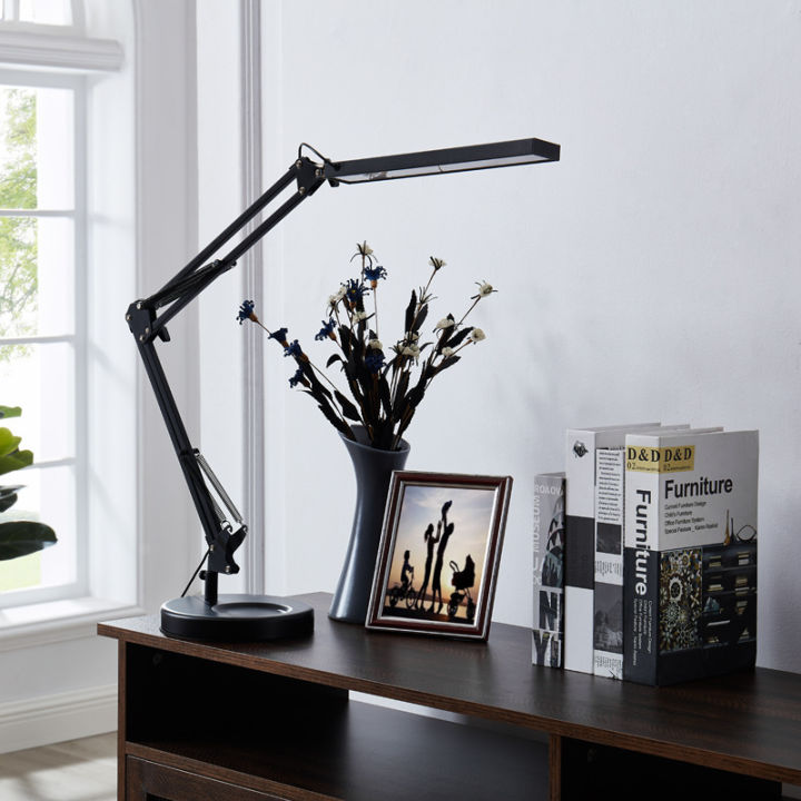 Flexible LED Desk Lamp with Clamp Eye-Caring 10W Adjustable Metal Swing ...