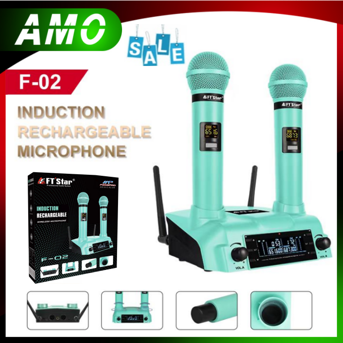FT STAR PROFESSIONAL AUDIO SYSTEM F-02 INDUCTION RECHARGEABLE WIRELESS ...