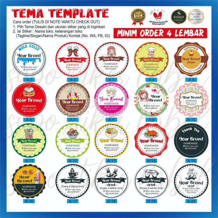 cetak stiker label costom / cetak sticker label produk makanan minuman ...