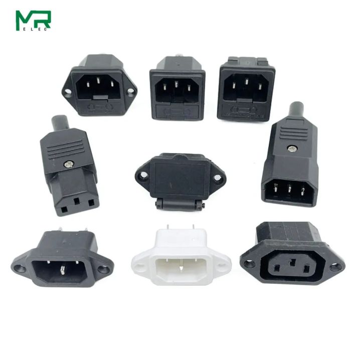 [AMMLO] Black IEC 320 C13 male and female Plug Rewirable Power Connector 3pin Socket 10A /250V ...