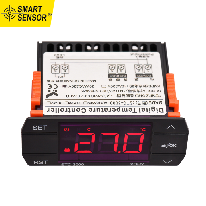 Smart Sensor 30A Digital Temperature Controller STC-3000 Intelligent ...