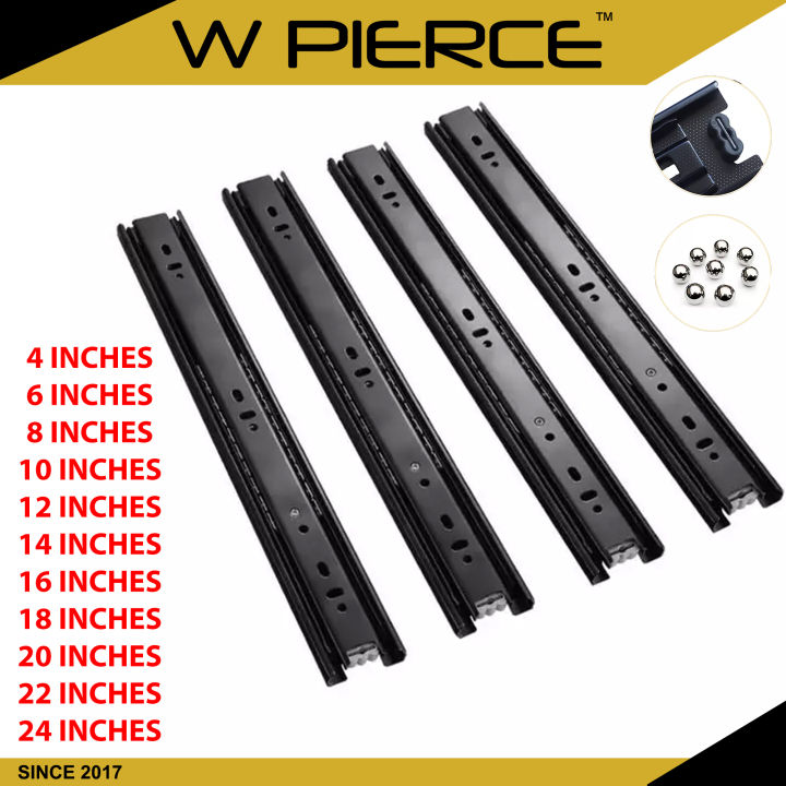 DG001 2pcs Drawer Guide Full Extension Ball Bearing Heavy Duty rolled ...