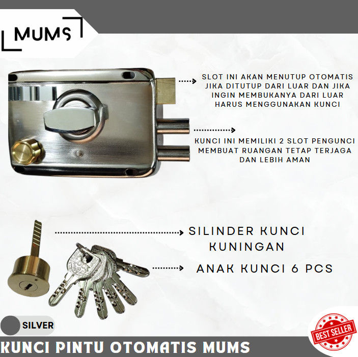 KLP - Kunci Pintu Otomatis Kunci Pintu Besi Kunci Tambahan RIM LOCK ...