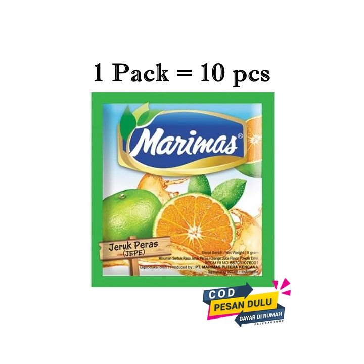 MARIMAS JERUK PERAS isi 10 Sachet Minuman RASA BUAH Bubuk Instant ...