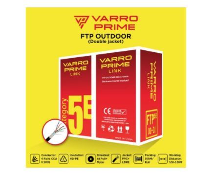 Cable lan varro prime link 305m cat 5 5e ftp outdoor ethernet double ...