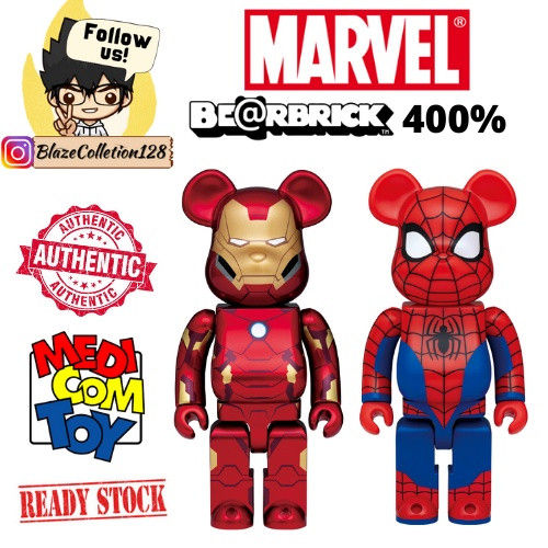 Bearbrick Marvel Ironman Spiderman 400% | Lazada