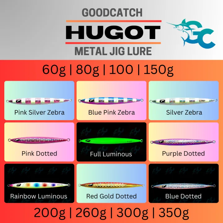 GC HUGOT 200g 260g 300g 350g Metal Jig Lure jigs lures philippines | Lazada PH