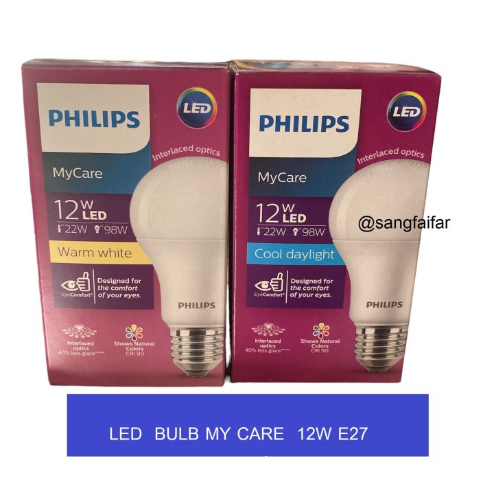 Philips หลอดไฟฟิลิปส์ LED Bulb MyCare 12W E27 ถนอมสายตา สว่างสุดๆ ...