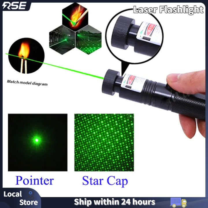 Laser 303 Green Light Star Laser Flashlight Powerful Pointer Beam Light ...