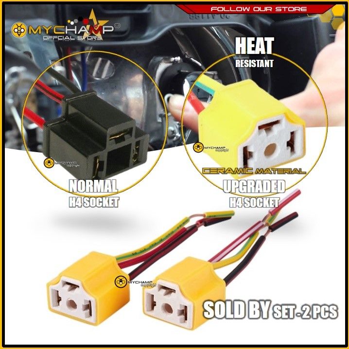 9004 HEAD H4 SOCKET CAR LIGHT BULB HOLDER PLUG ADAPTER CONNECTOR WIRING ...