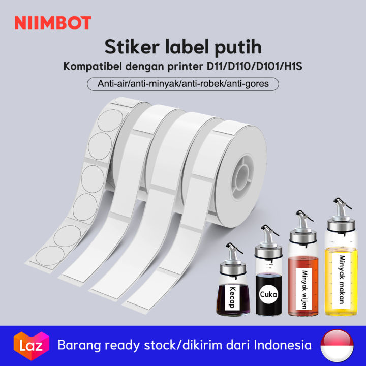 Kertas Label Putih Murni untuk Mesin Label NIIMBOT D11/D110/D101/H1S ...