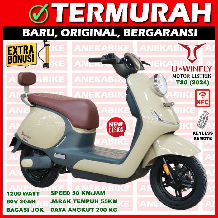 Motor Listrik Uwinfly T80 Garansi Resmi 2025 | Lazada Indonesia