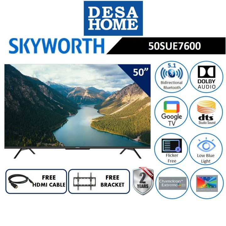 [NEW 4K UHD] SKYWORTH 50SUE7600 50'' 4K UHD LED GOOGLE TV [FREE HDMI ...