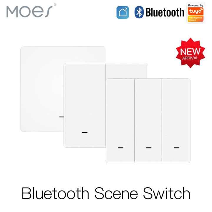Moes Tuya Bluetooth Mesh Wireless Scene Switch Push Button Battery ...