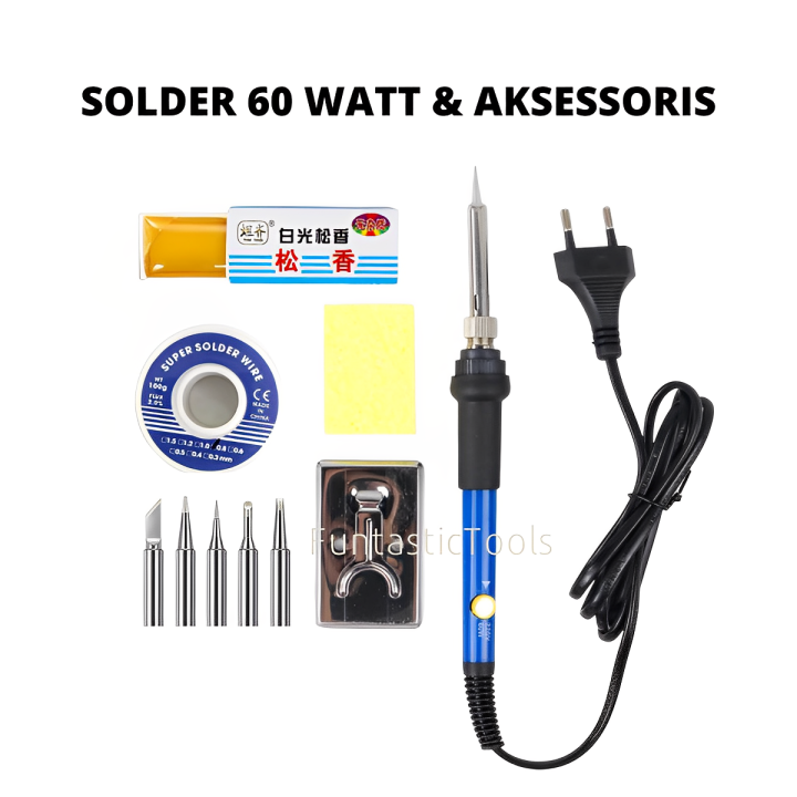 Solder Listrik 60 Watt Adjustable Taffware Solder Hp Suhu Bisa Diatur ...