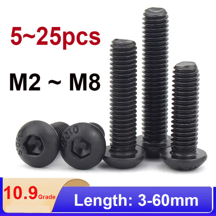 M4 M5 M6 M8 Grade 10.9 Alloy Steel Screws Hex Socket Round Head Cap ...