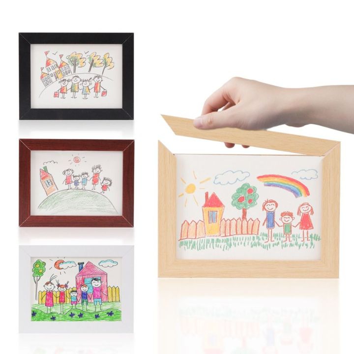 SJJL Changeable Wooden Kids Art Frame Wall Decoration Rotatable Picture ...