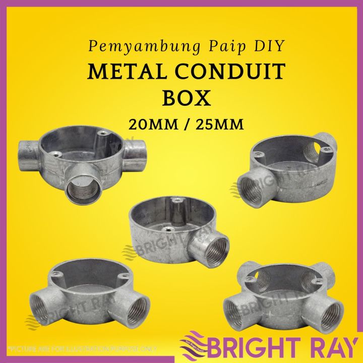 1PC 20mm 25mm Metal Conduit Circular Junction Box Fitting Joint Pipe ...