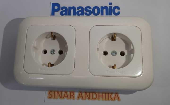 STOP KONTAK DOUBLE NON CP WARNA PUTIH PANASONIC WEJP11322-7 | Lazada ...