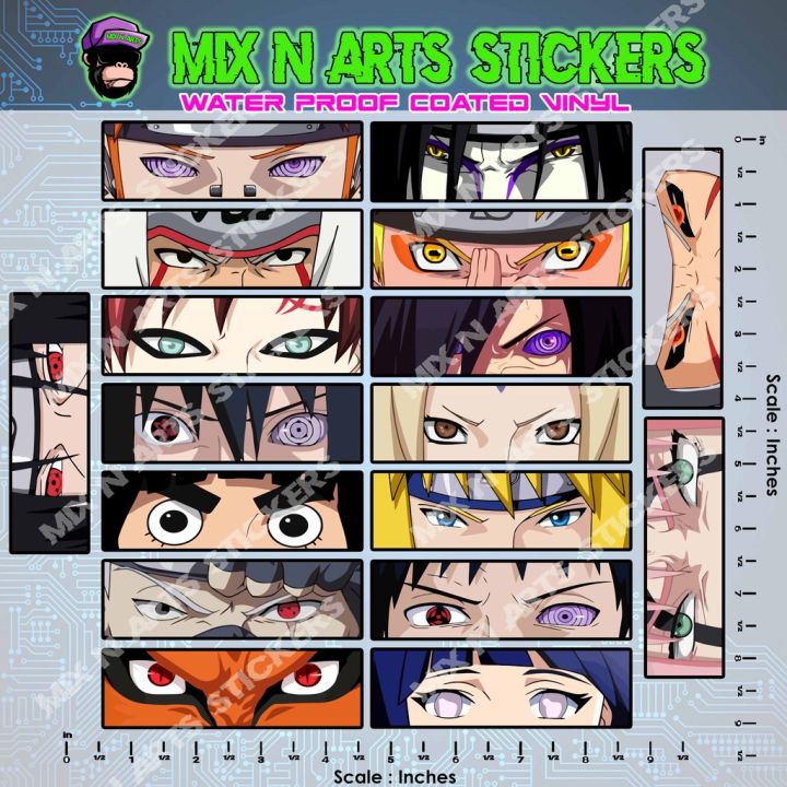 Naruto Shippuden Eye Rectangular Laminated Vinyl Sticker SOLD PER PIECE ...