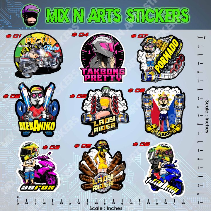 Lady Rider Takbong Pretty Laminated Vinyl Sticker SOLD PER PIECE ...